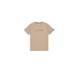 T-Shirt Alpha Industries "Alpha Label T-Shirt PP", Damen, Gr. S, beige (vintage sand), Obermaterial: 100% Baumwolle, Shirts T-Shirt