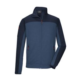 Strickjacke Killtec "KOS 42 MN FLX JCKT", Herren, Gr. XL, dunkelblau, Obermaterial: 100% Polyester, Strickjacken Strickjacke, Sportive Colourblock-Jacke, Kinnschutz, verschlie&szlig;bare Taschen