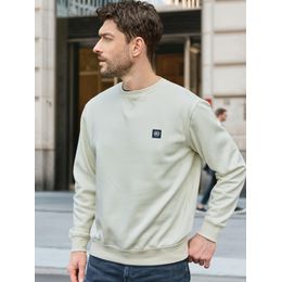 Sweatshirt Lerros "Urbaner Sweatshirtstyle, weiche Haptik", Herren, Gr. XL, pearl grau, 50% Baumwolle, 50% Polyester, Sweatshirts Sweatshirt, Unifarbenes Herren‑Sweatshirt, hoher Tragekomfort, REGULAR FIT