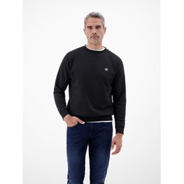 Sweatshirt Lerros "Urbaner Sweatshirtstyle, weiche Haptik", Herren, Gr. M, schwarz, 50% Baumwolle, 50% Polyester, Sweatshirts Sweatshirt, Unifarbenes Herren‑Sweatshirt, hoher Tragekomfort, REGULAR FIT