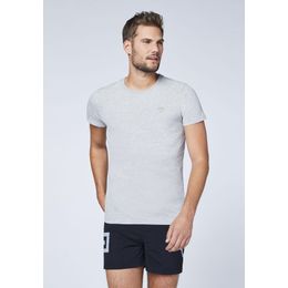 T-Shirt Chiemsee, Herren, Gr. XL (56/58), neutral gray melange, 90% Baumwolle, 10% Viskose, Rundhals, Shirts T-Shirt