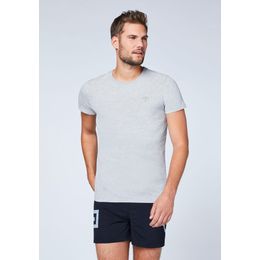 T-Shirt Chiemsee, Herren, Gr. XXL (60/62), neutral gray melange, 90% Baumwolle, 10% Viskose, Rundhals, Shirts T-Shirt