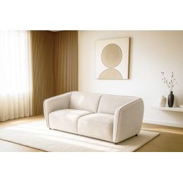 2,5-Sitzer Home Affaire "OSTRUP, Naturt&ouml;ne, Boucle", wei&szlig; (ivory), B:201cm H:73cm T:93cm, 100% Polyester, Sofas, 2 5-Sitzer, Breite 201 cm, organische Form mit sanften Rundungen