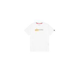 T-Shirt Alpha Industries "Alpha Label T-Shirt PP", Damen, Gr. L, wei&szlig;, Obermaterial: 100% Baumwolle, Shirts T-Shirt