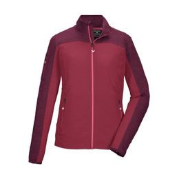 Strickjacke Killtec "KOS 71 WMN FLX JCKT", Damen, Gr. 46, weinrot, Obermaterial: 100% Polyester, Strickjacken Strickjacke, Colourblock Powerstretchjacke mit Zipper-Taschen und Kinnschutz
