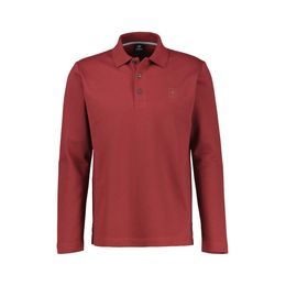 Langarmshirt Lerros "Langarm-Poloshirt, sportiv und modisch", Herren, Gr. S, maple rot, 85% Baumwolle, 13% Polyester, 2% Elasthan, Shirts Langarmshirt