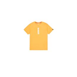 T-Shirt Alpha Industries "Alpha Puff Print T-Shirt", Herren, Gr. S, orange (tangerine), Obermaterial: 100% Baumwolle, Shirts T-Shirt