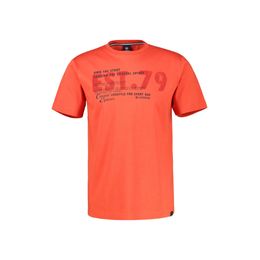 T-Shirt Lerros "T-Shirt mit Brustprint, Grosse Gr&ouml;ssen", Herren, Gr. 5XL, vivid rot, 100% Baumwolle, Rundhals, Shirts T-Shirt
