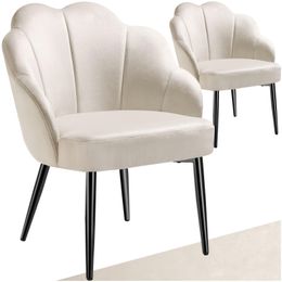 TecTake&reg; Cocktailsessel, gepolstert, mit Samtbezug, runde, pulverbeschichtete Stahlbeine, 66 x 62 x 80,5 cm
