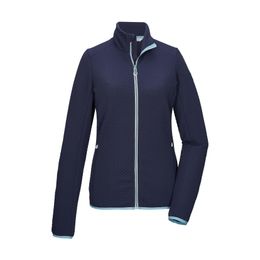 Strickjacke Killtec "KOS 79 WMN FLX JCKT", Damen, Gr. 44, nachtblau, Obermaterial: 97% Polyester, 3% Elasthan, Strickjacken Strickjacke, Powerstretchjacke mit Flechtmuster, 2-Wege-Stretch, Kinnschutz