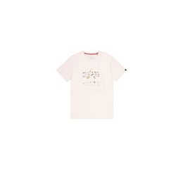 T-Shirt Alpha Industries "Camo Puff Print T-Shirt", Damen, Gr. S, wei&szlig; (jet stream wei&szlig;), Obermaterial: 100% Baumwolle, Shirts T-Shirt