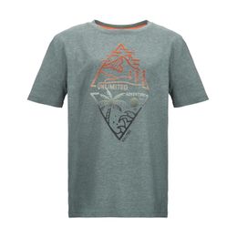 T-Shirt Killtec "KOS 137 BYS TSHRT", Jungen, Gr. 164, grasgr&uuml;n, Obermaterial: 65% Polyester, 30% Baumwolle, 5% Elasthan, Rundhals, Shirts T-Shirt, Trendiges Funktions-T-Shirt mit Farbverlauf-Druck