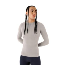 Funktionsshirt Bauerfeind "COMPRESSION SHIRT LONG SLEEVE", Herren, Gr. XL, silber (silber grau), Obermaterial: 90% Polyamid, 10% Elasthan, Shirts Funktionsshirt
