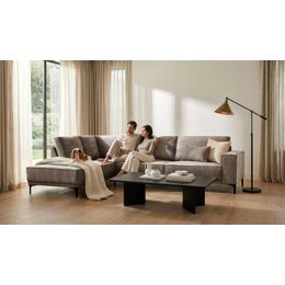 Ecksofa OTTO HOME "OLAND L-Form, B: 289 cm, Skandi-Design", grau (dunkelgrau), B:289cm H:85cm T:210cm, 100% Polyester, Sofas, Ecksofa, Struktur, Flachgewebe, Luxus-Microfaser, Boucle