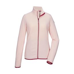 Strickjacke Killtec "KOS 79 WMN FLX JCKT", Damen, Gr. 44, pink, Obermaterial: 97% Polyester, 3% Elasthan, Strickjacken Strickjacke, Powerstretchjacke mit Flechtmuster, 2-Wege-Stretch, Kinnschutz