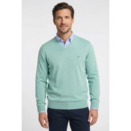 Strickpullover Fynch-Hatton, Herren, Gr. XXL, gr&uuml;n (fern), Strick, Obermaterial: 100% Baumwolle, bestickt, unifarben, regular fit taillenbedeckt, Rundhals, Rippb&uuml;ndchen, Pullover Strickpullover, aus reiner Baumwolle, mit Rundhalsausschnitt, mit Logo Stickerei
