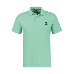 Poloshirt Lerros "Poloshirt mit Waffelstruktur aus 100 % Baumwolle", Herren, Gr. L, mint water, 100% Baumwolle, ohne Ausschnitt, Shirts Poloshirt