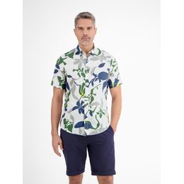 Kurzarmhemd Lerros "Sommerhemd in Hawaiian-Style", Herren, Gr. 3XL, Normalgr&ouml;&szlig;en, wei&szlig;, 80% Baumwolle, 20% Leinen, Hemden Kurzarmhemd