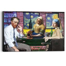 Wandbild Reinders "Pub Masters", bunt (farbe bild(er): mehrfarbig), B:90cm H:60cm T:3cm, Bilder, Wandbild, Hobbyraum - Van Gogh-Milchm&auml;dchen-M&auml;dchen mit Perlenohrring