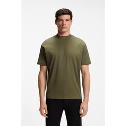 Stehkragenshirt BOSS Green "Porsche Spirit 70 Capsule Collection", Herren, Gr. M, open gr&uuml;n347, Jersey, Obermaterial: 100% Baumwolle, unifarben, relaxed fit normal, hoch geschlossener Ausschnitt, abgesteppte Kante, Shirts Stehkragenshirt, Premium Herrenmode Limited