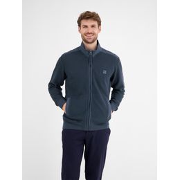 Sweatjacke Lerros "Sweatjacke in Zig-Zag-Struktur", Herren, Gr. S, blau (classic navy), 100% Baumwolle, Sweatjacken Sweatjacke