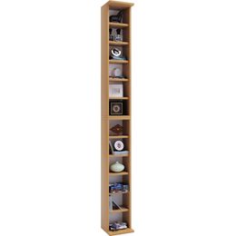 Standregal Vcm "Holz CD DVD Stand Aufbewahrung Deko Regal Bigol", braun (buche), B:21cm T:20cm, Regale, Standregal