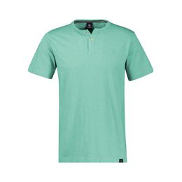 T-Shirt Lerros "T-Shirt mit Rundhalsausschnitt und Knopfleiste", Herren, Gr. S, mint water, 100% Baumwolle, Rundhals, Shirts T-Shirt, Topseller