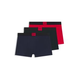 Trunk HUGO UNDERWEAR, Herren, Gr. XXL (56), 3 Stk., schwarz (open miscellaneous 967), Single Jersey, Obermaterial: 95% Baumwolle, 5% Elasthan, unifarben, k&ouml;rpernah, Unterhosen Trunk, mit kontrastfarbenen Logobadge