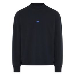 Sweatshirt HUGO BLUE "Nedro", Herren, Gr. L, dunkelblau405, Sweatware, Obermaterial: 100% Baumwolle, regular fit normal, Rundhals, B&uuml;ndchen, Sweatshirts Sweatshirt, Rundhalsausschnitt, Regular Fit, Logo-Patch