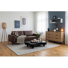 3-Sitzer OTTO HOME "OLAND, B: 224 cm - Skandi-Design", braun (dunkelbraun), B:224cm H:85cm T:83cm, 100% Polyester, Sofas, 3-Sitzer, Struktur, Flachgewebe, Luxus-Microfaser, Boucle