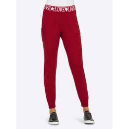 Jogger Pants Heine, Damen, Gr. 40, Normalgr&ouml;&szlig;en, rot, 52% Viskose, 26% Polyester, 22% Polyamid, unifarben, 7/8-L&auml;nge, Hosen Jogger Pants