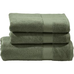 Handtuch Set done. "Deluxe", gr&uuml;n (khaki), 3 Stk., Zwirnfrottee, Zwirnfrottee, Zwirnfrottee, Handt&uuml;cher, Handtuch Set, Hotelqualit&auml;t aus hochwertigem Zwirnfrottier