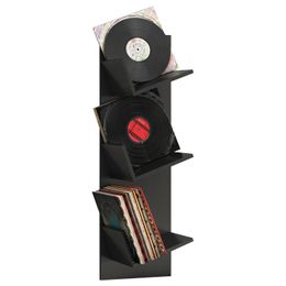 Media-Regal Vcm "Holz B&uuml;cher Schallplatten LP H&auml;nge Wandregal Sulda", schwarz, B:33cm T:26cm, Regale, Media-Regal