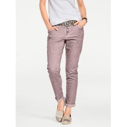 Boyfriend-Hose Heine, Damen, Gr. 38, Normalgr&ouml;&szlig;en, rosa (ros&eacute;), 97% Baumwolle, 3% Elasthan, R&uuml;ckseite:95% Baumwolle, 5% Elasthan, unifarben, lang, Hosen Boyfriend-Hose