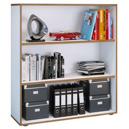 B&uuml;cherregal Vcm "Holz B&uuml;ro Regal B&uuml;cher Ordner Aktenregal Salia 3f", wei&szlig;, B:100cm T:33cm, Regale, B&uuml;cherregal