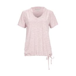 T-Shirt Killtec "WMN TSHRT F", Damen, Gr. 42, dunkelros&eacute;, Obermaterial: 94% Polyester, 6% Elasthan, Rundhals, Shirts T-Shirt, Gestreiftes, schnelltrocknendes Funktionsshirt mit verstellbarem Saum