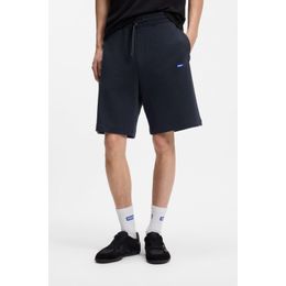 Sweatshorts HUGO BLUE "Nasensio", Herren, Gr. M, N-Gr, dunkelblau405, Sweatware, Obermaterial: 100% Baumwolle, regular fit kniefrei, Hosen Sweatshorts, mit Markenlabel