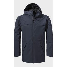 Sch&ouml;ffel Langjacke SCH&Ouml;FFEL "Parka Style Bohorok MNS", Herren, Gr. 50, blau (8820, blau), Oberstoff: 100% Polyester; (Membran: Thermoplastisches Polyurethan); Futter: 100% Polyester, relaxed fit, hoch geschlossener Ausschnitt, Jacken Langjacke