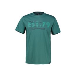 T-Shirt Lerros "T-Shirt mit Brustprint, Grosse Gr&ouml;ssen", Herren, Gr. 5XL, soft teal, 100% Baumwolle, Rundhals, Shirts T-Shirt