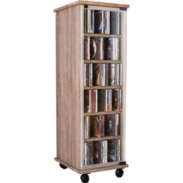 Media-Regal Vcm "Holz CD DVD Stand Regal Schrank Valenza Glast&uuml;r", braun (sonoma, eiche (s&auml;gerau)), B:31cm T:35cm, Regale, Media-Regal