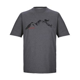 T-Shirt Killtec "KOS 365 MN TSHRT", Herren, Gr. L, anthra, Obermaterial: 65% Polyester, 30% Baumwolle, 5% Elasthan, Rundhals, Shirts T-Shirt, Herren T-Shirt mit Melange-Optik, Bergprint, vielseitig kombinierbar, Topseller