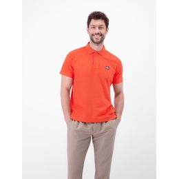 Poloshirt Lerros "Poloshirt mit Waffelstruktur aus 100 % Baumwolle", Herren, Gr. S, vivid rot, 100% Baumwolle, ohne Ausschnitt, Shirts Poloshirt