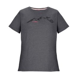 T-Shirt Killtec "KOS 194 WMN TSHRT", Damen, Gr. 44, anthra, Obermaterial: 65% Polyester, 30% Baumwolle, 5% Elasthan, Rundhals, Shirts T-Shirt, Vielseitiges Damen T-Shirt mit Melange-Optik und Bergprint