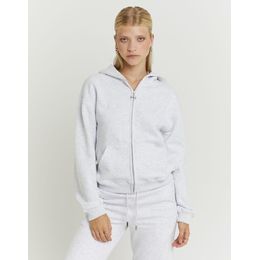 Kapuzensweatjacke Tally Weijl "SSWCOSKIMA", Damen, Gr. M, gris chin&eacute; light, Sweatware, Obermaterial: 65% Baumwolle, 35% Polyester, unifarben, normal, Rundhals, Rippb&uuml;ndchen, Sweatjacken Kapuzensweatjacke, Baumwollmischung, bequem, mit Kapuze