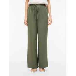 Schlupfhose Vila "VIJOSA HW WIDE PANTS - NOOS", Damen, Gr. 38, N-Gr, olivine, Web, Obermaterial: 100% Polyester, unifarben, relaxed fit kn&ouml;chellang, Hosen Schlupfhose, Sommerhose