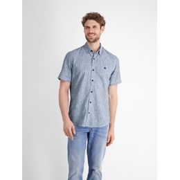 Kurzarmhemd Lerros "Gestreiftes Herren Sommerhemd", Herren, Gr. M, Normalgr&ouml;&szlig;en, blau (cobalt blau), 60% Polyester, 40% Baumwolle, Hemden Kurzarmhemd