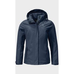 Sch&ouml;ffel Outdoorjacke SCH&Ouml;FFEL "Jacket Gmund L", Damen, Gr. 46, blau (8820, blau), Oberstoff: Aussenseite: 100% Polyester; (Membran: Polyurethan); Futter Rumpf oben: 100% Polyester, regular fit, hoch geschlossener Ausschnitt, Jacken Outdoorjacke