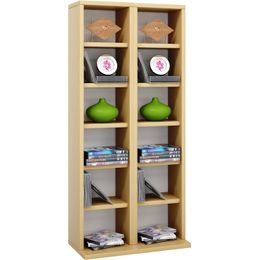 Media-Regal Vcm "Holz CD DVD Stand Regal Schrank St&auml;nder Milano", braun (buche), B:42cm T:20cm, Regale, Media-Regal