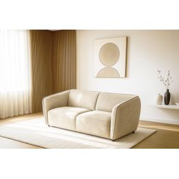 2,5-Sitzer Home Affaire "OSTRUP, Naturt&ouml;ne, Boucle", beige, B:201cm H:73cm T:93cm, 100% Polyester, Sofas, 2 5-Sitzer, Breite 201 cm, organische Form mit sanften Rundungen