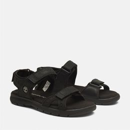Sandale Timberland "Governor's Island 2 STRAP SANDAL", Herren, Gr. 43 (9), schwarz, Leder, Textil, Schuhe Sandale